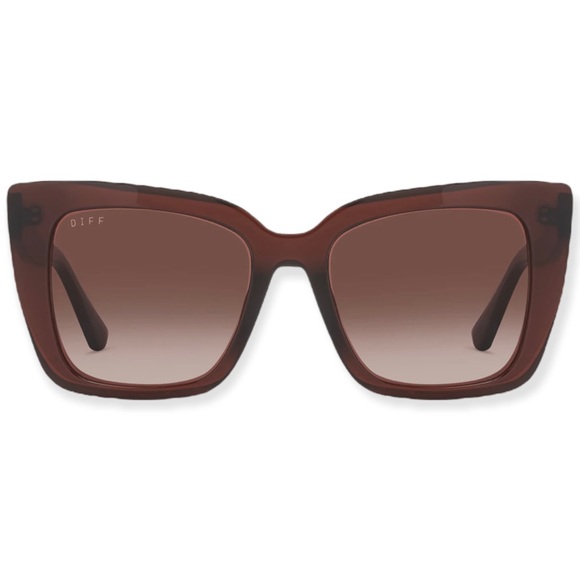 DIFF Lizzy Sunglasses Chestnut Crystal Frame Brown Gradient Lenses ...